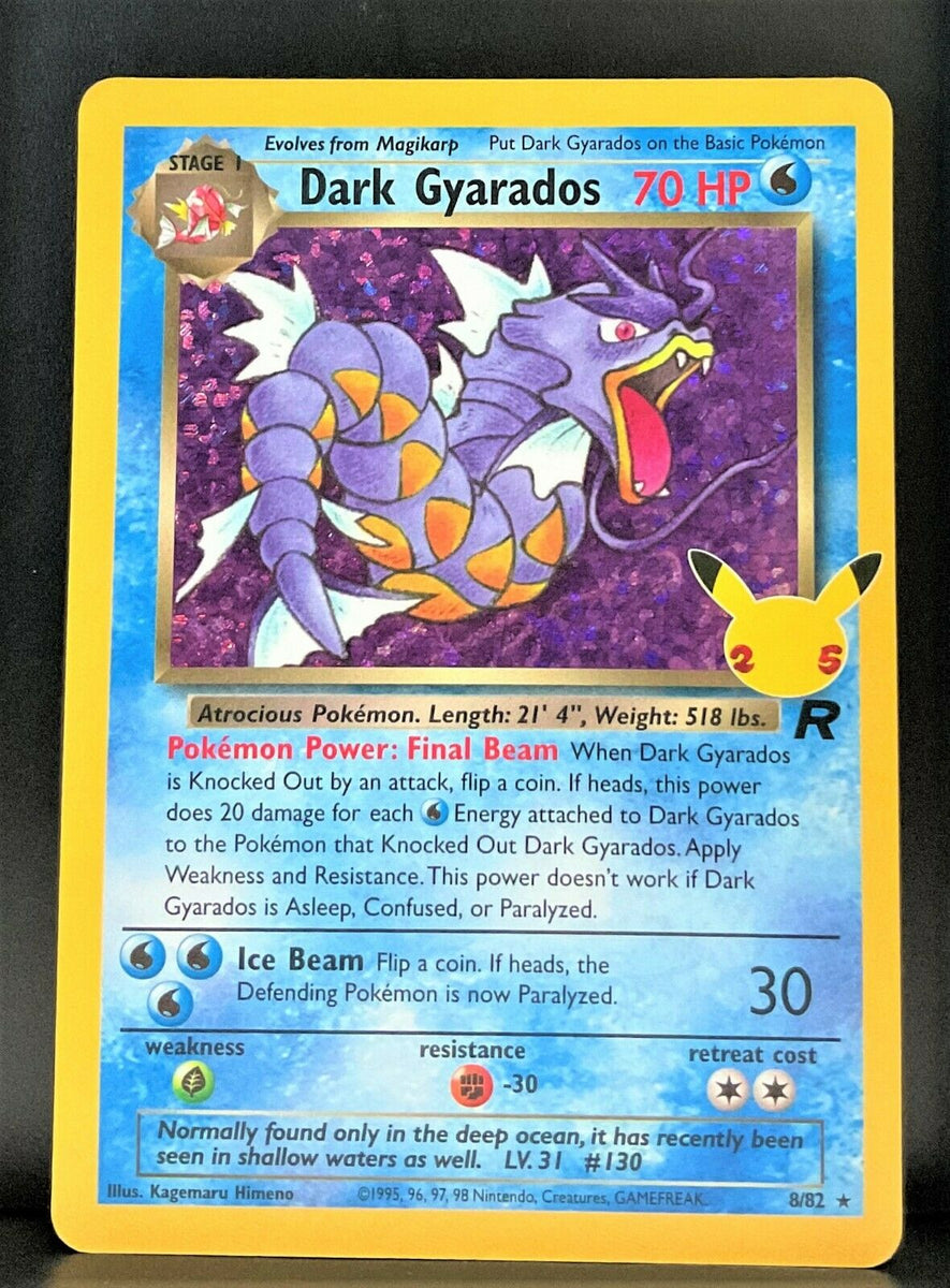 Pokemon Card Dark Gyarados 8/82 Celebrations 25th Anniversary Team Roc ...