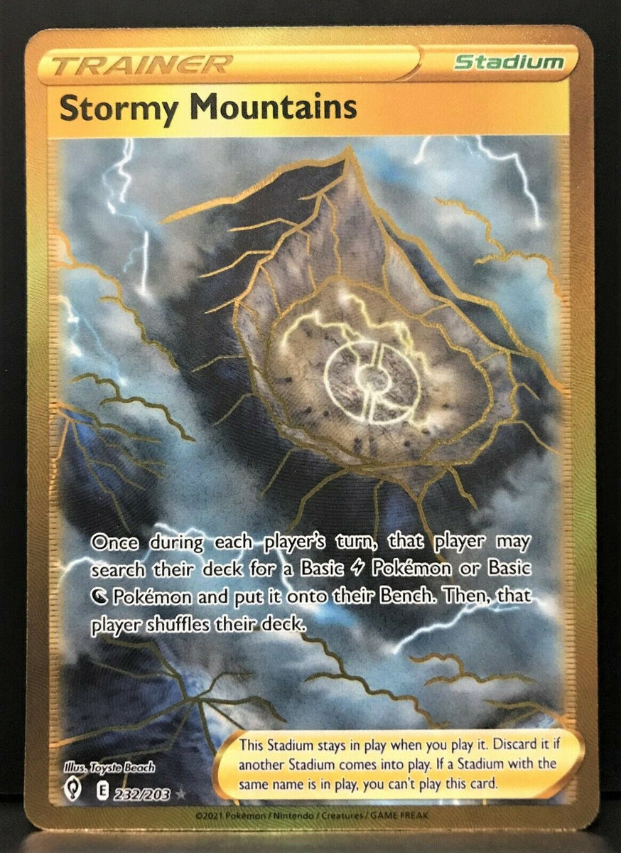 Stormy Mountains 232/203 Gold Secret Rare - Pokemon Card - SWSH - Evol ...