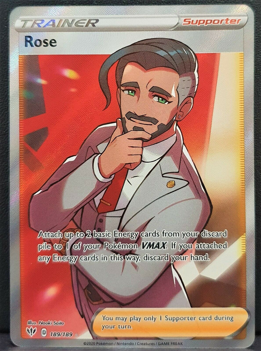 Rose 189/189 Full Art Ultra Rare - Pokemon Card - SWSH - Darkness Abla ...