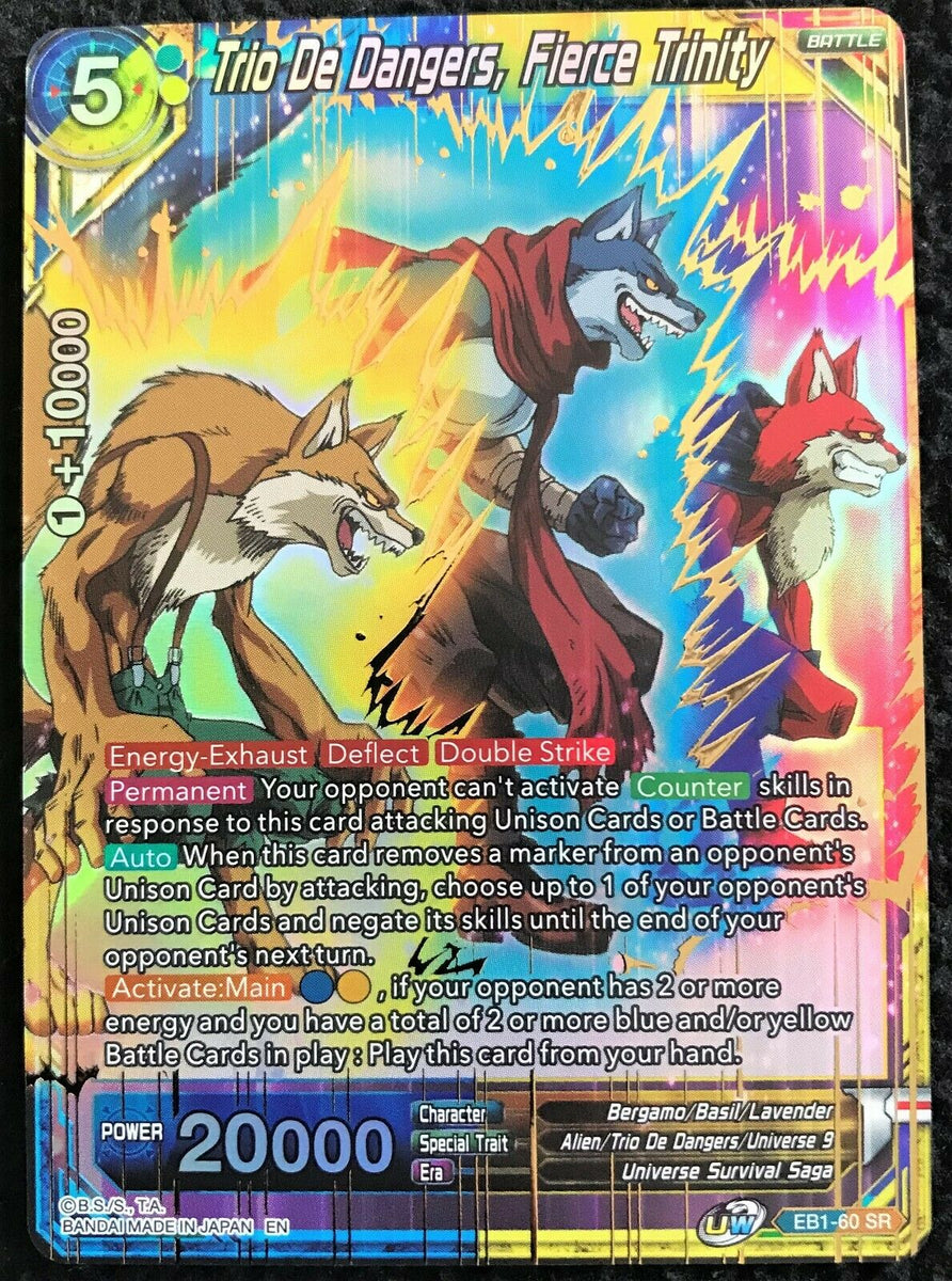Dragon Ball Super TCG Trio De Dangers Fierce Trinity EB1-60 SR Foil Ba ...